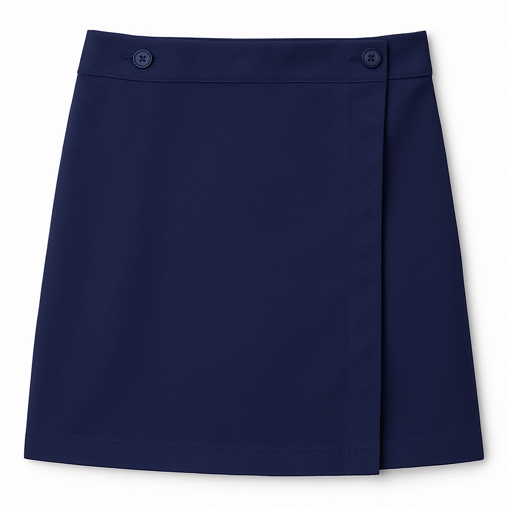 Girls Navy Wrap Skort Grades TK-6 – Norman's School Uniforms