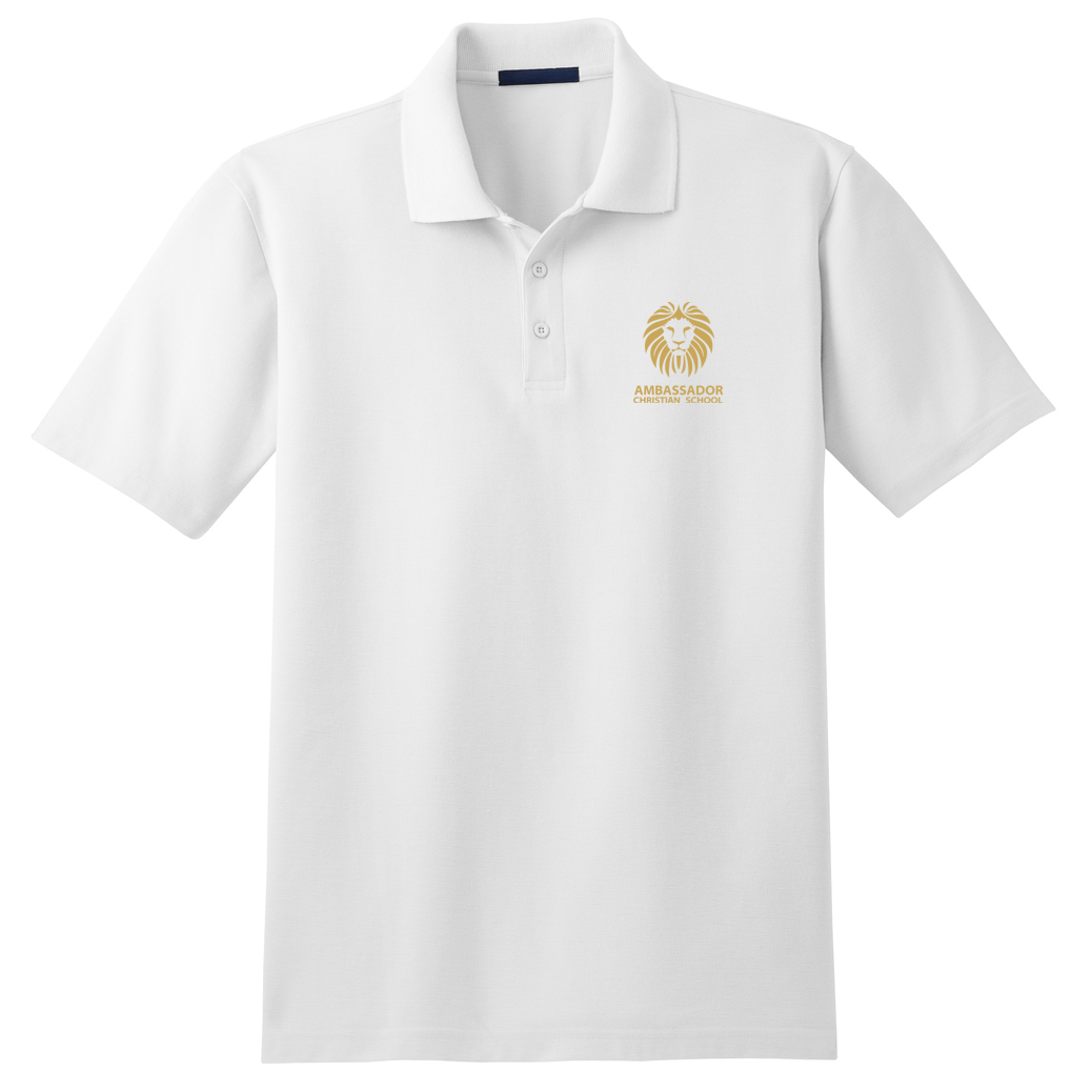 Basic Knit Polo w/ Ambassador Christian School Embroidered Logo Grades ...