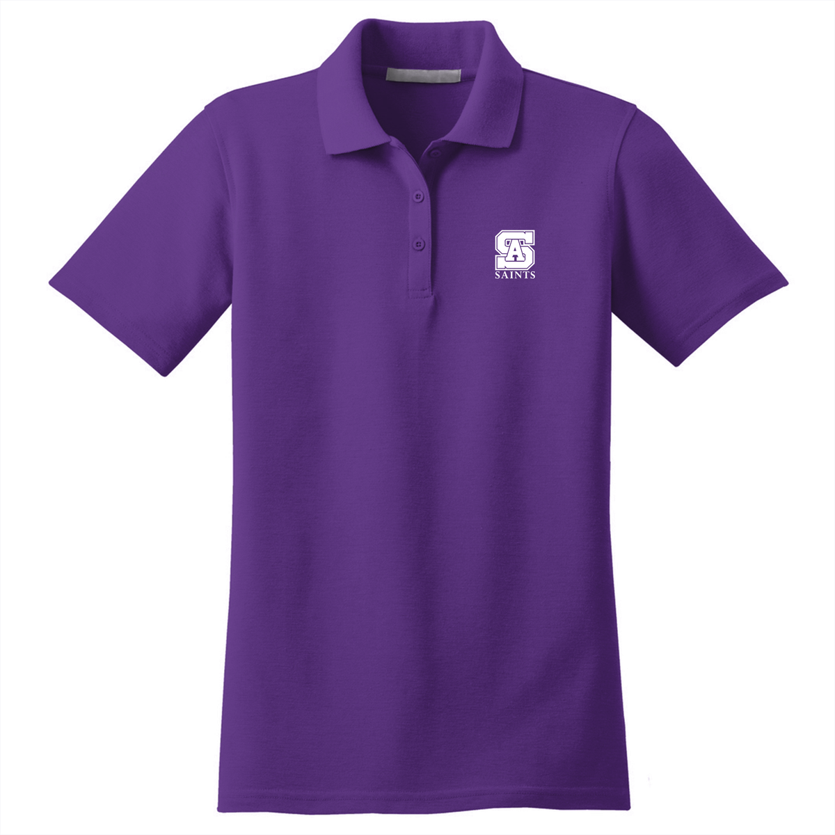 Girls Fitted Knit Polo w/ St. Anthony High heat seal Logo Grades 9-12 ...