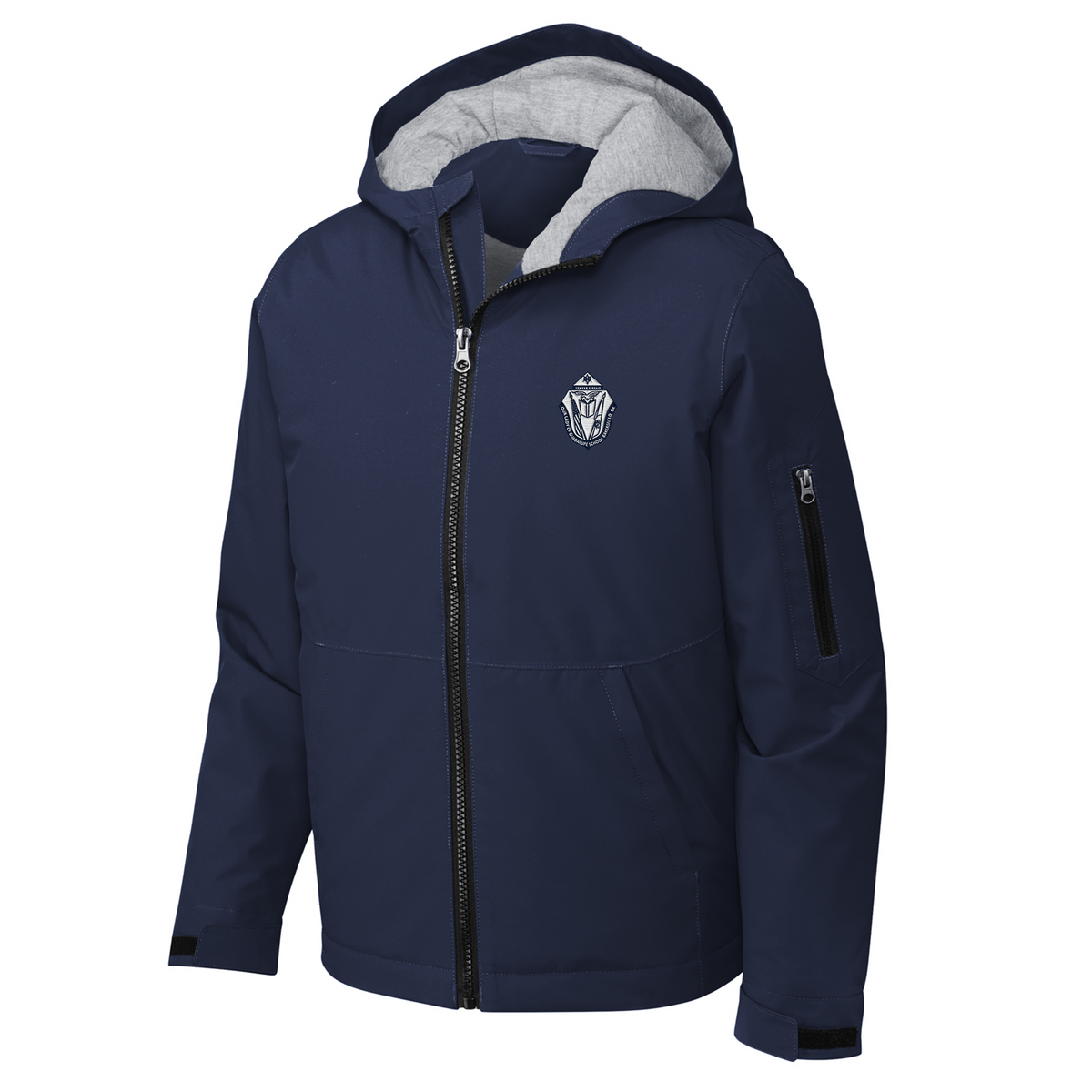 Nylon Hooded Jacket w/ Our Lady of Guadalupe Embroidered Logo Grades P ...