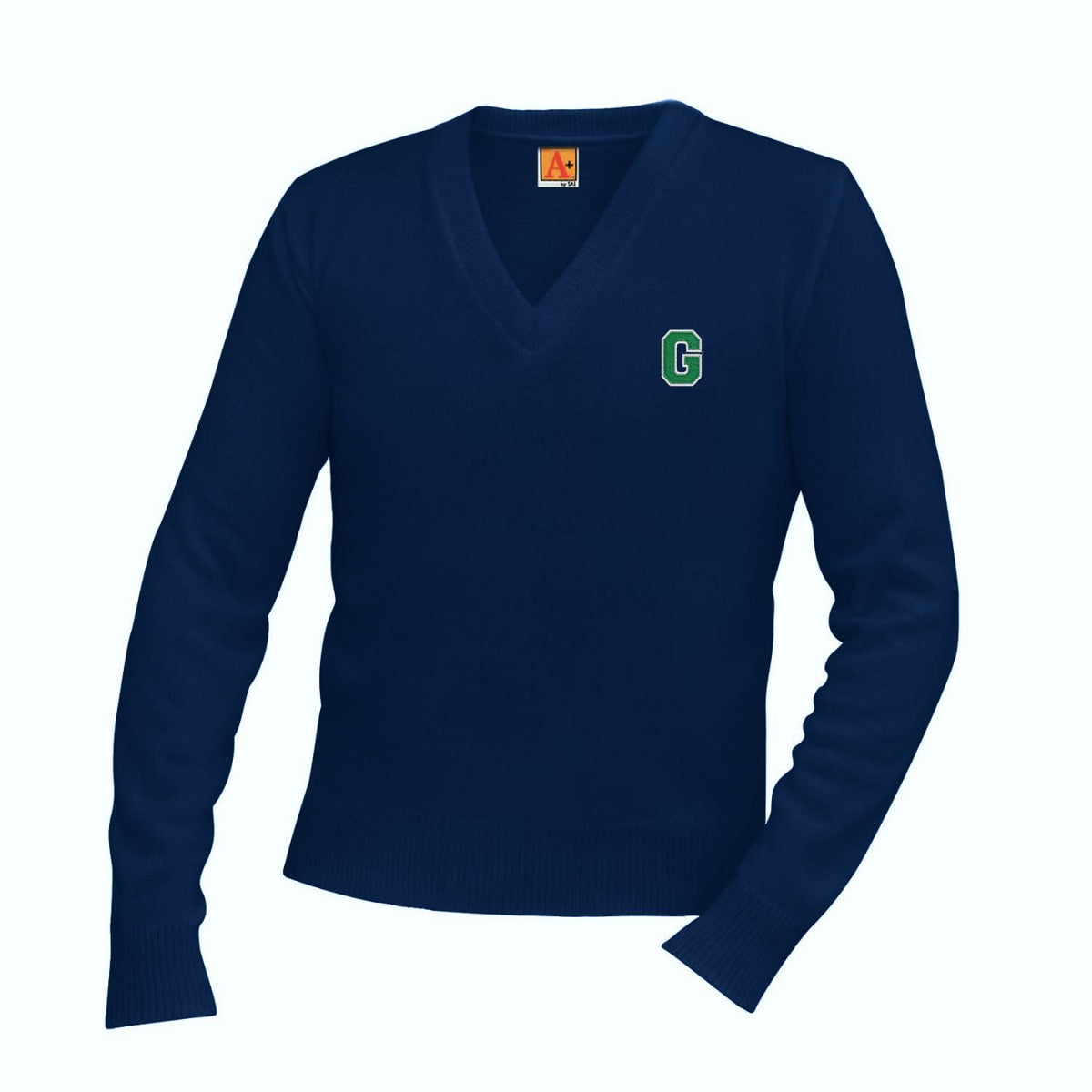 V-Neck Sweater w/Garces Embroidered Logo Grades 9-12 – Norman's School ...